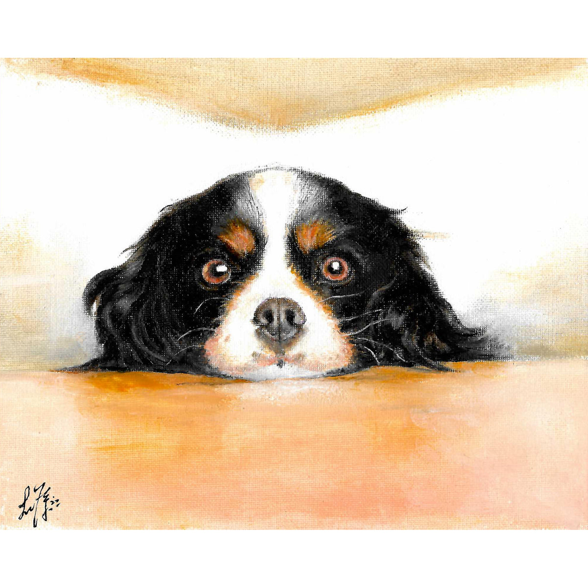 Original Dog Portrait Oil Painting - Cavalier King Charles Spaniel ...