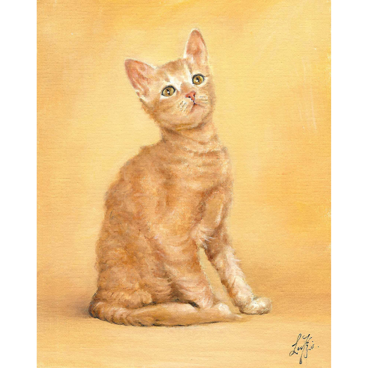 Original Cat Portrait Oil Painting - Alpaca Cat La Perm – iGifteria